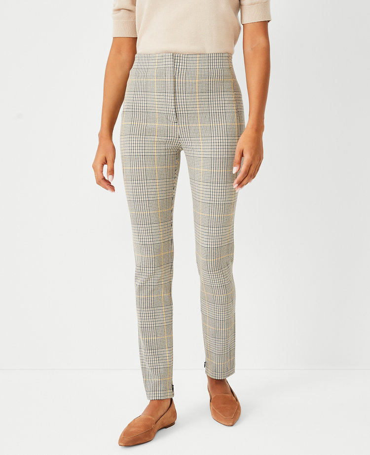 The Petite High Waist Audrey Pant in Glen Check