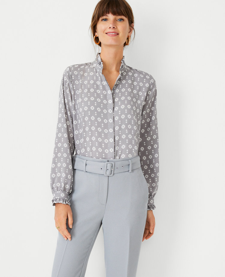 Mystic Floral Ruffle Neck Shirt