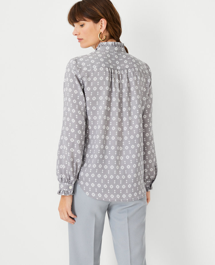 Mystic Floral Ruffle Neck Shirt