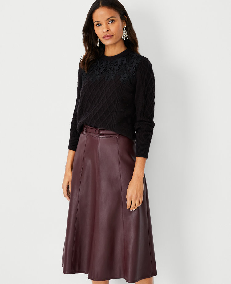 Lace Yoke Cable Sweater