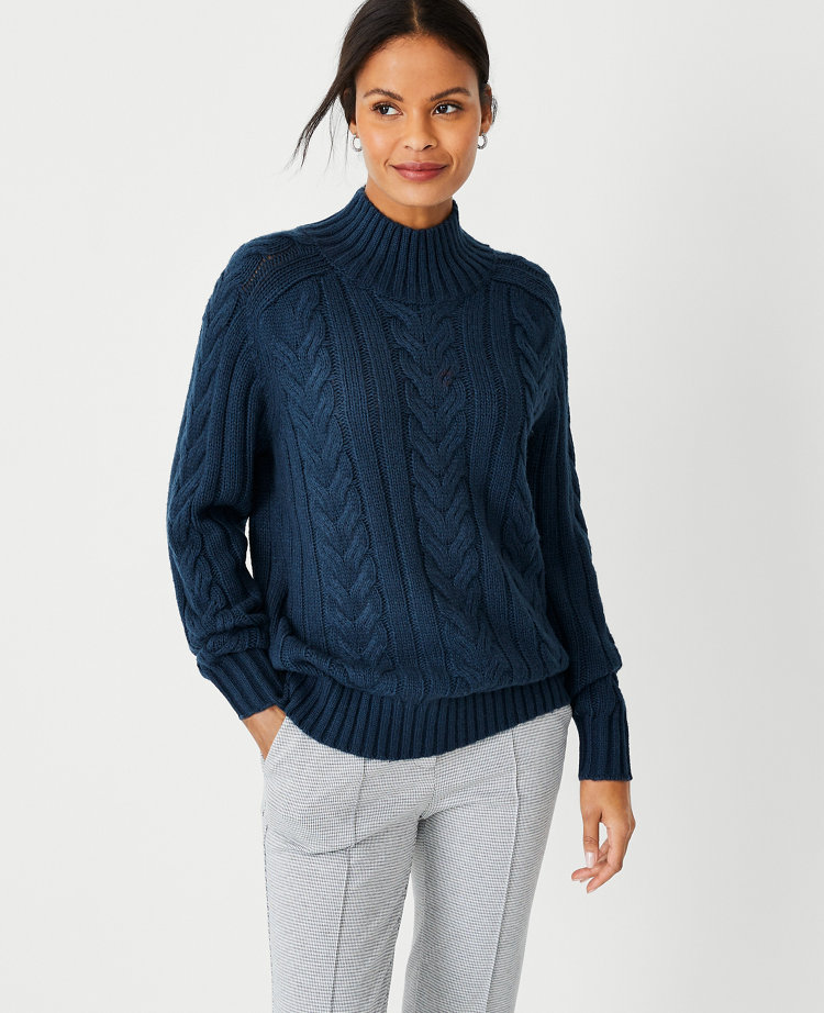Turtleneck Cable Sweater