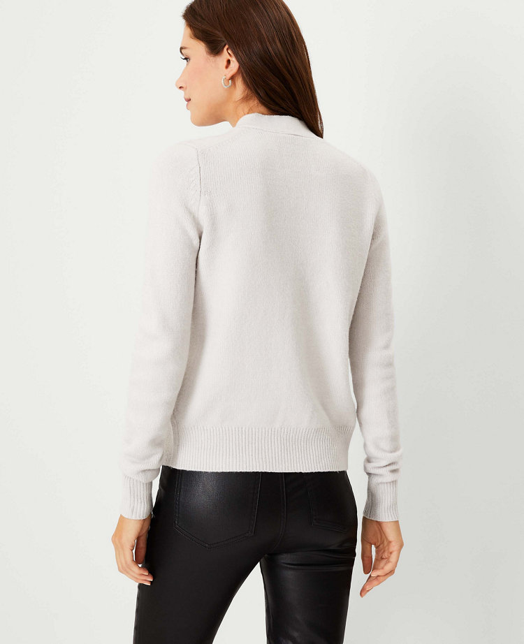 Jeweled Button V-Neck Cardigan