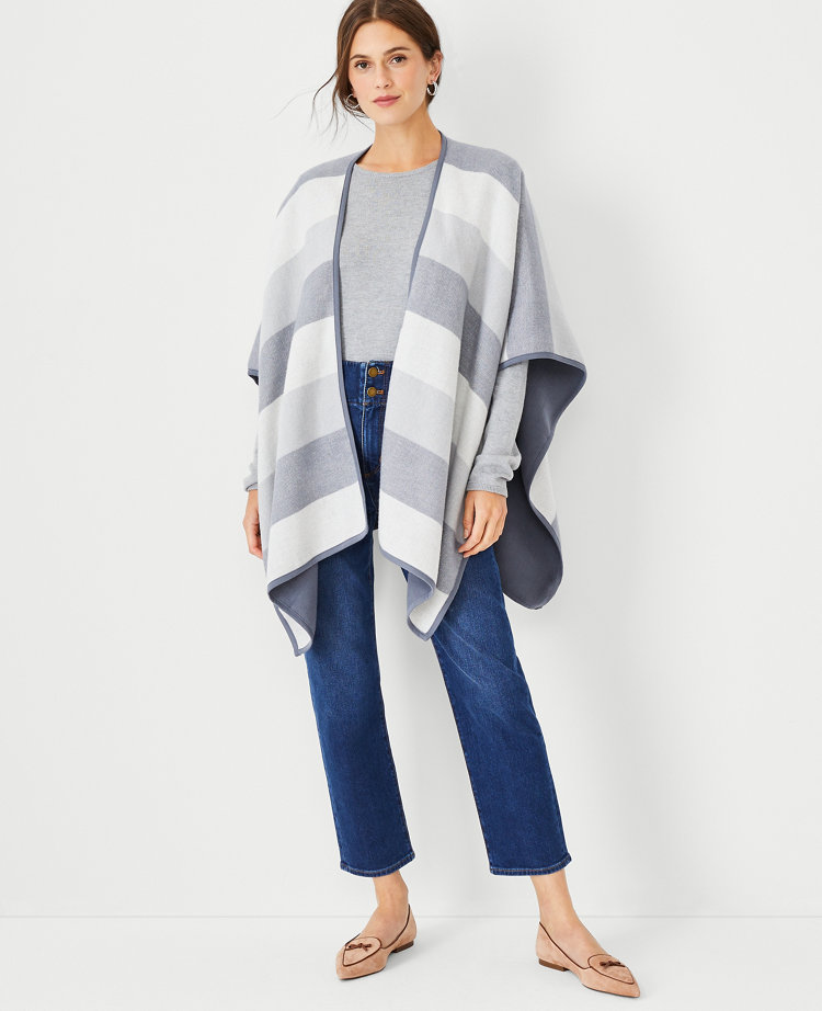 Colorblock Open Poncho