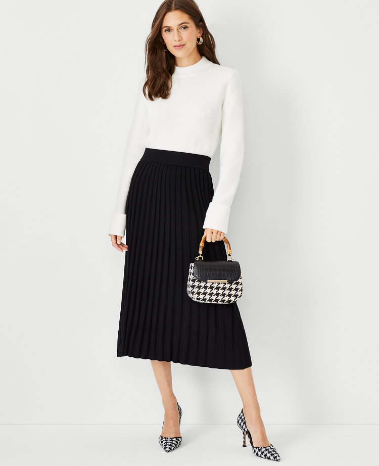 Petite Pleated Sweater Skirt