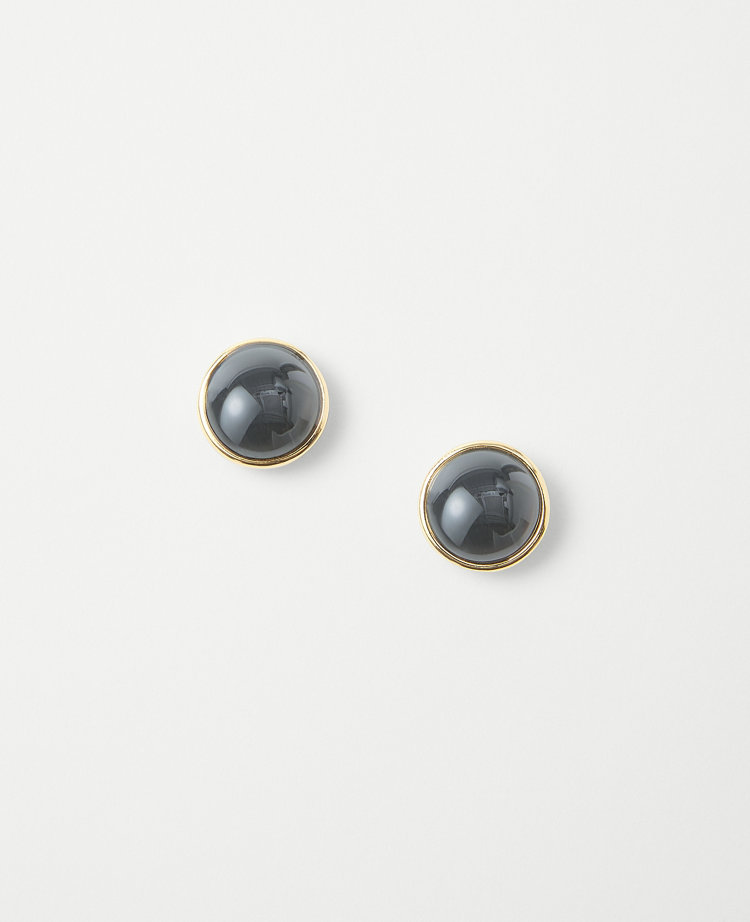 Round Gem Stud Earrings