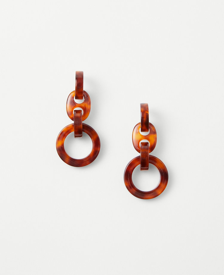 Tortoiseshell Print Chain Link Earrings