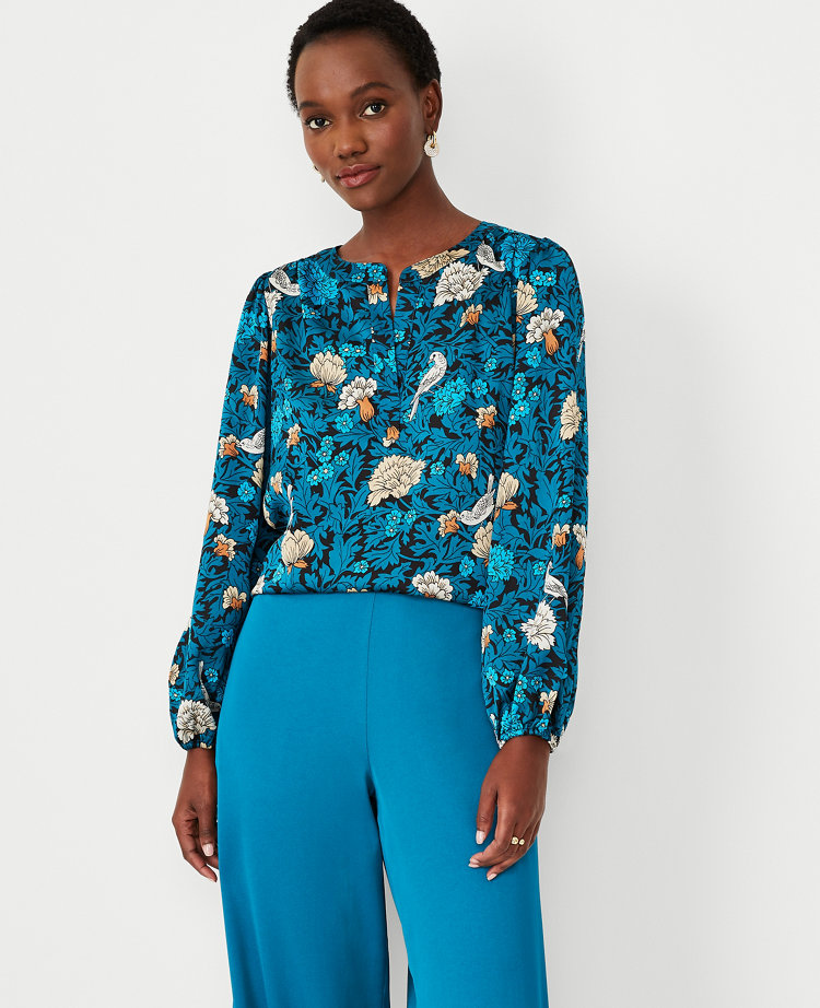 Floral Split Neck Popover