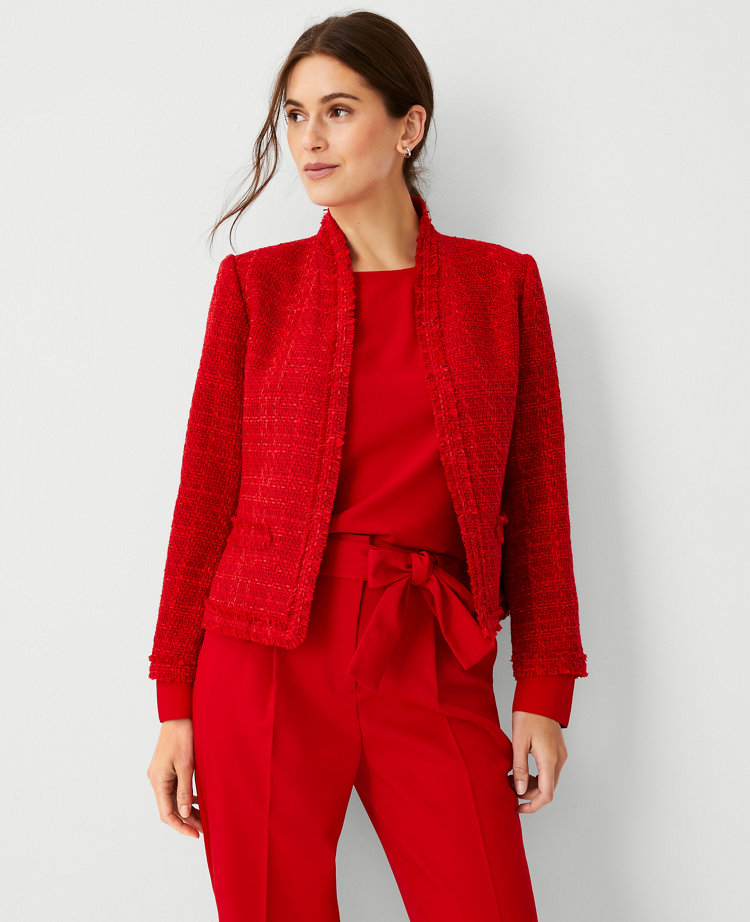 The Petite Cutaway Jacket in Tweed