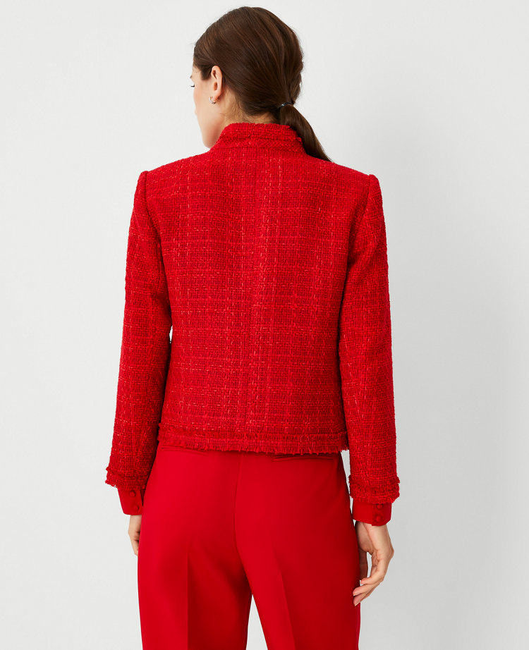 The Petite Cutaway Jacket in Tweed