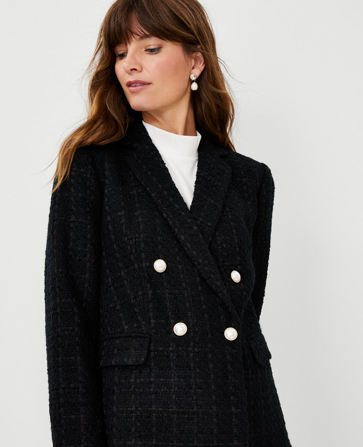 The Petite Tweed Double Breasted Blazer