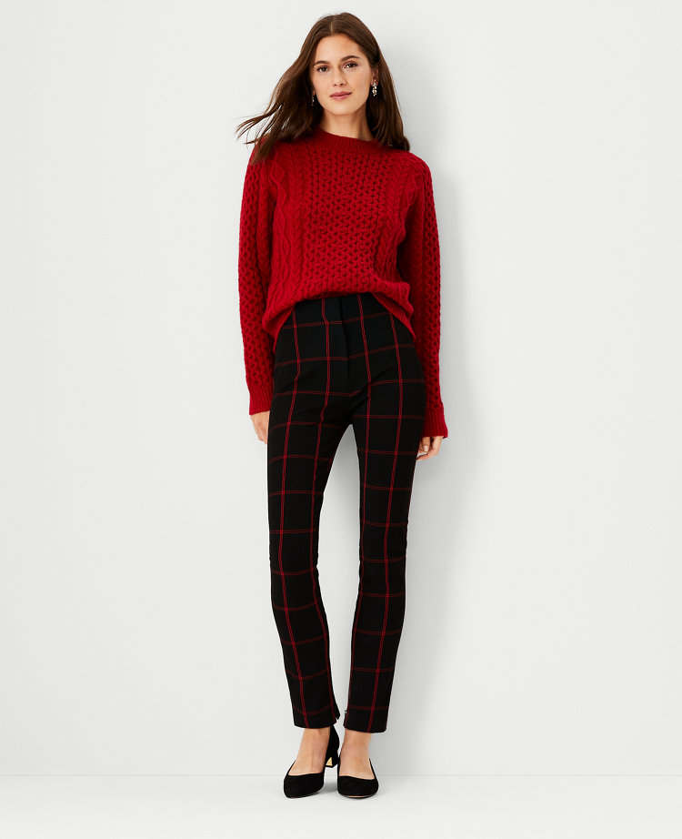 The Petite High Waist Audrey Pant in Plaid