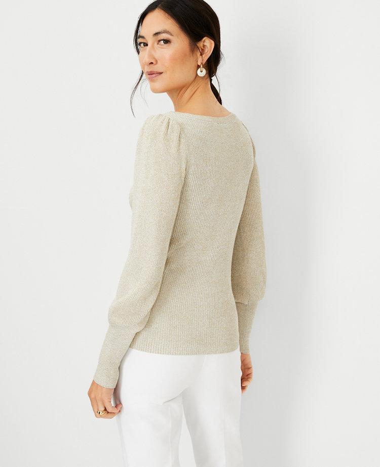 Sparkle Balloon Sleeve Sweater