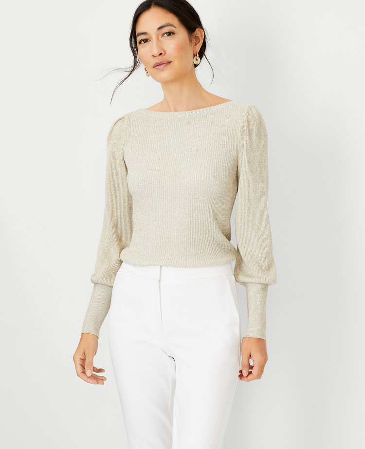 Sparkle Balloon Sleeve Sweater