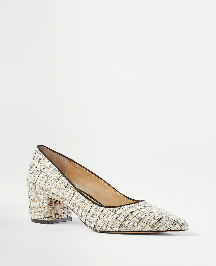 Tweed Mid Block Heel Pumps