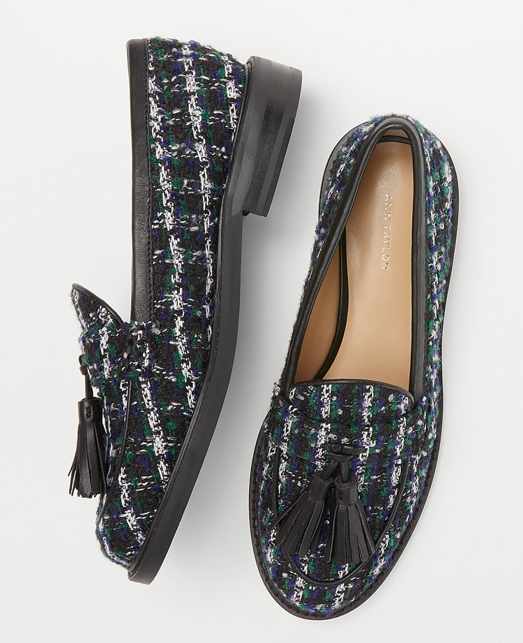 Tweed Tassel Loafers