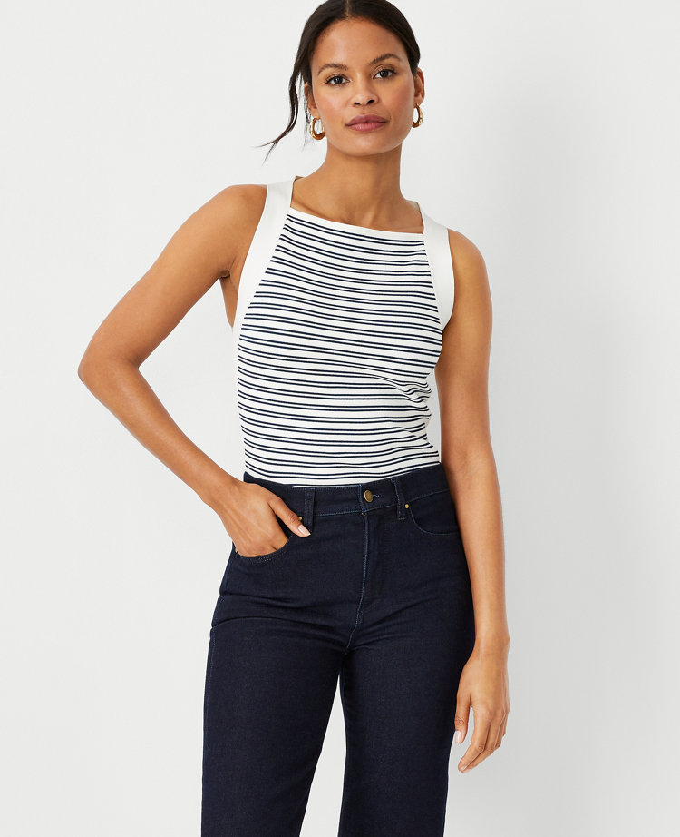 Stripe Tailored Sweater Shell