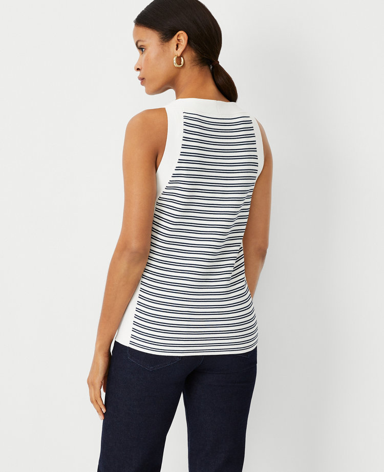 Stripe Tailored Sweater Shell