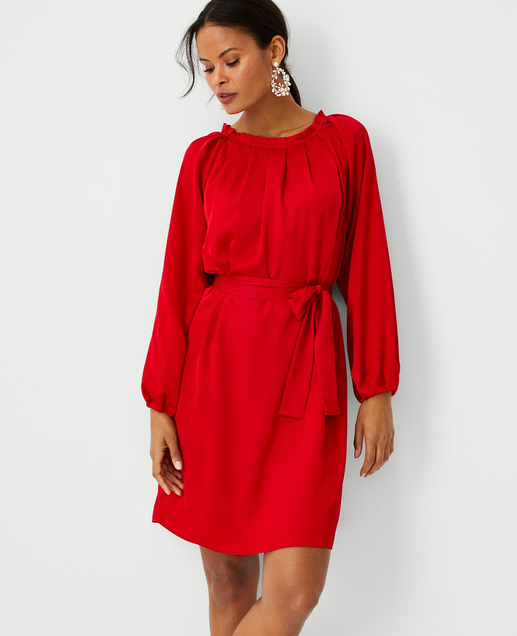 Gathered Neck Shift Dress
