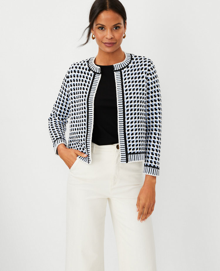 Tweed Open Sweater Jacket