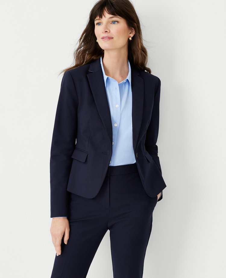 The One Button Blazer in Stretch Cotton