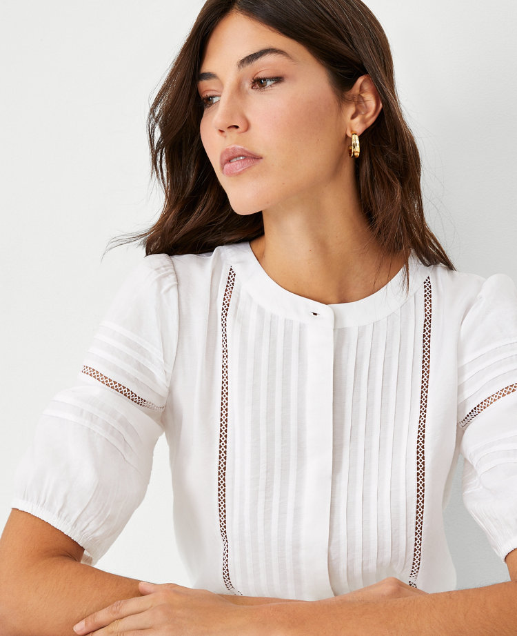 Pintucked Cutout Top
