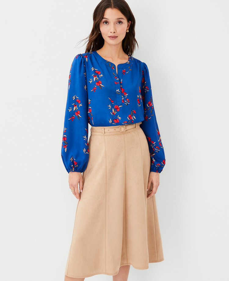 Floral Split Neck Popover