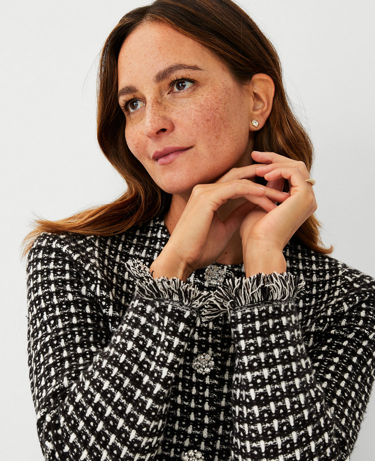 Petite Textured Stitch Sweater Jacket