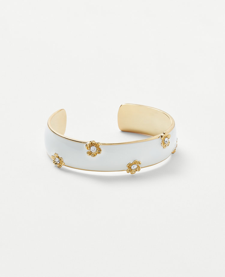 Enamel Flower Cuff Bracelet
