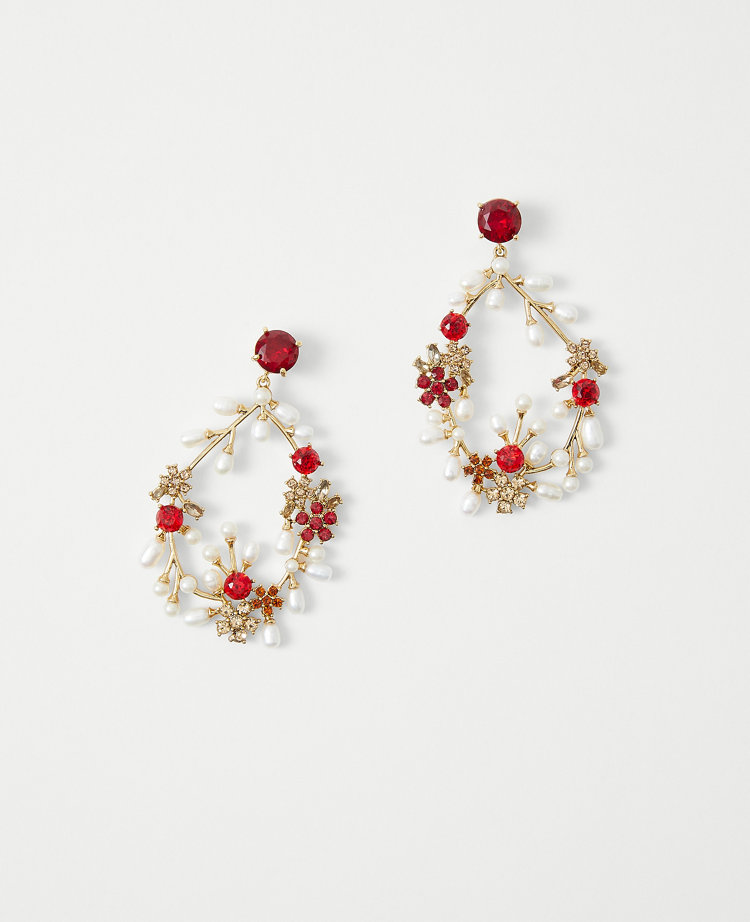 Pearlized Crystal Teardrop Earrings