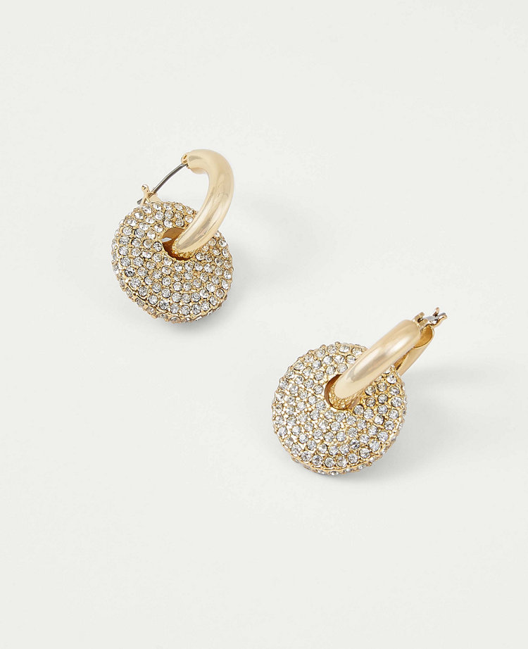 Pave Interlocked Hoop Earrings