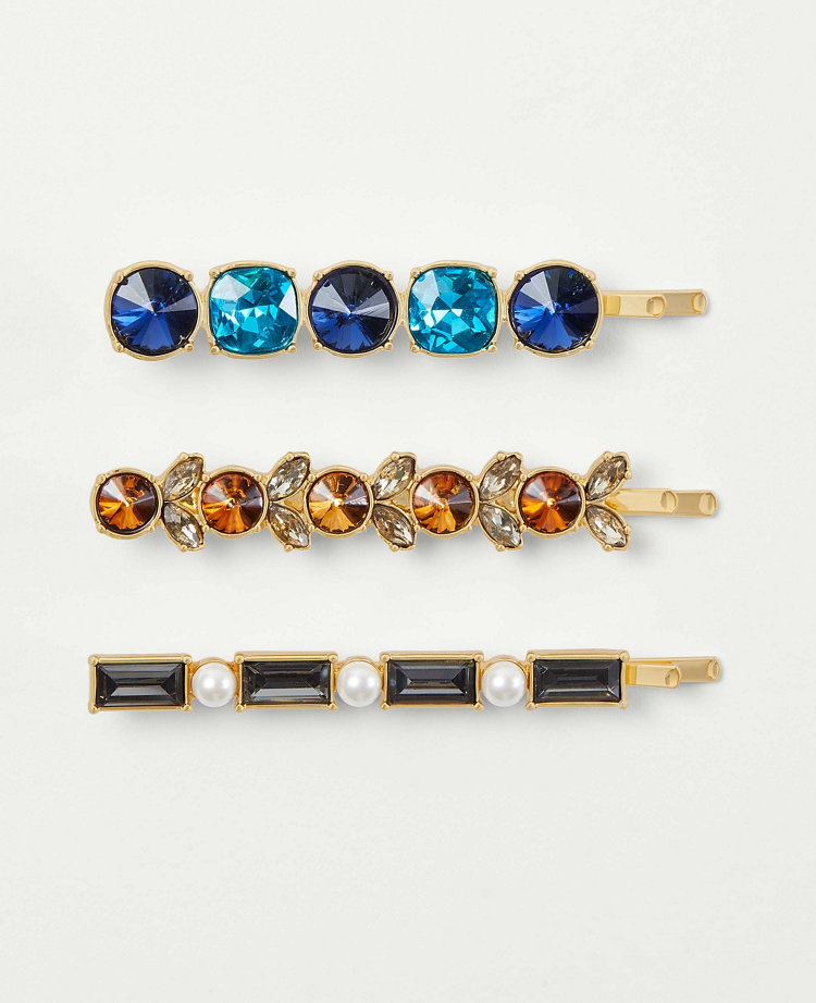 Mixed Rhinestone Barrette Set