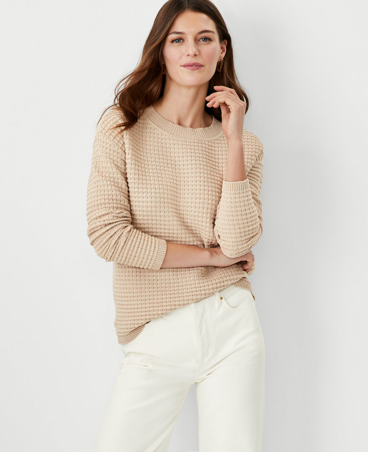 Textured Crew Neck Sweater