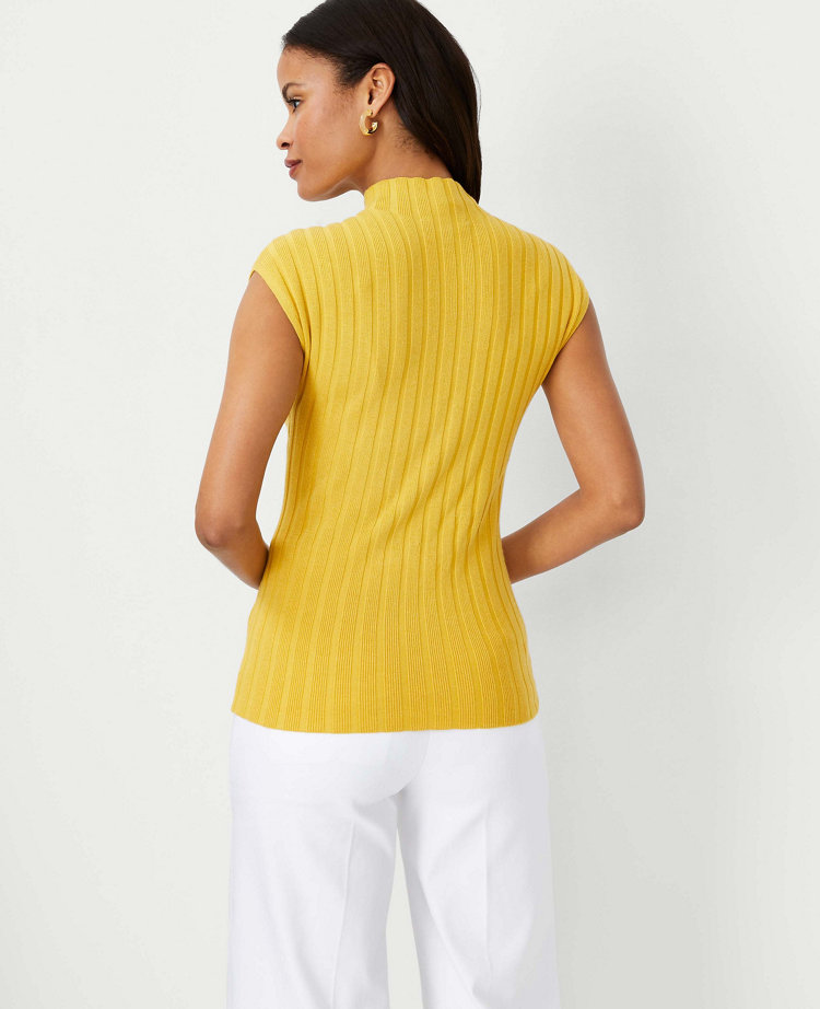 Ribbed Mock Neck Sweater Shell