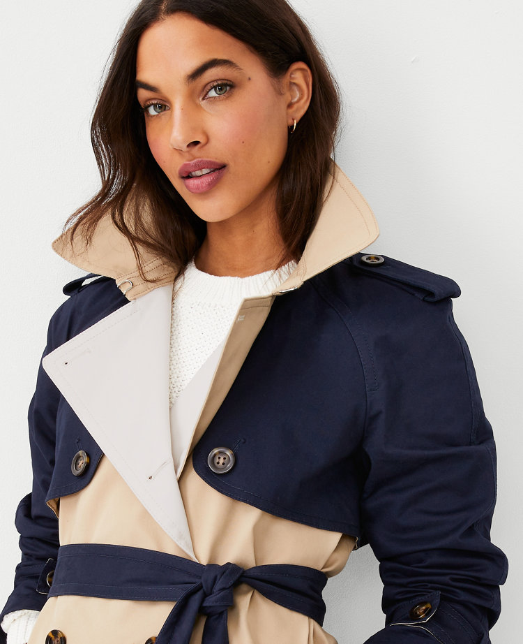 Colorblock Trench Coat