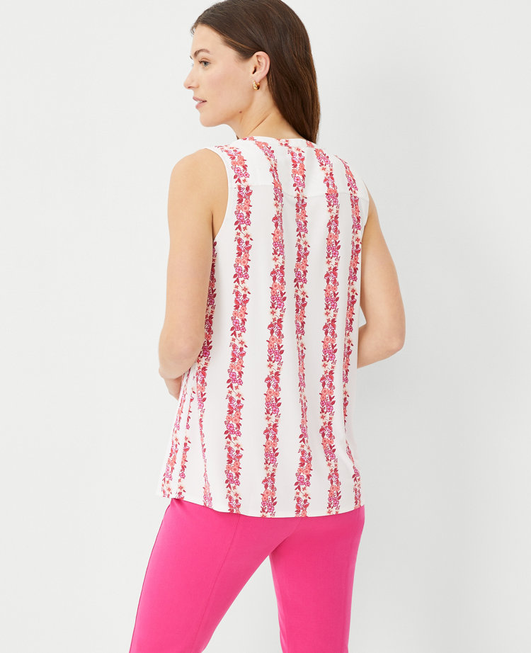 Floral Draped Mixed Media Shell