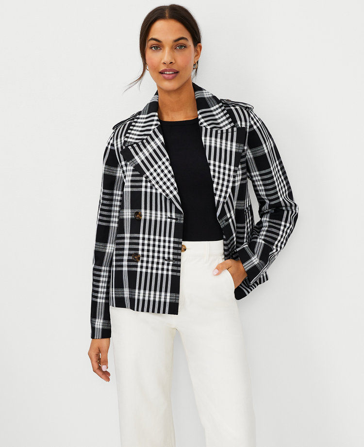 Plaid Wide Cuff Swing Jacket