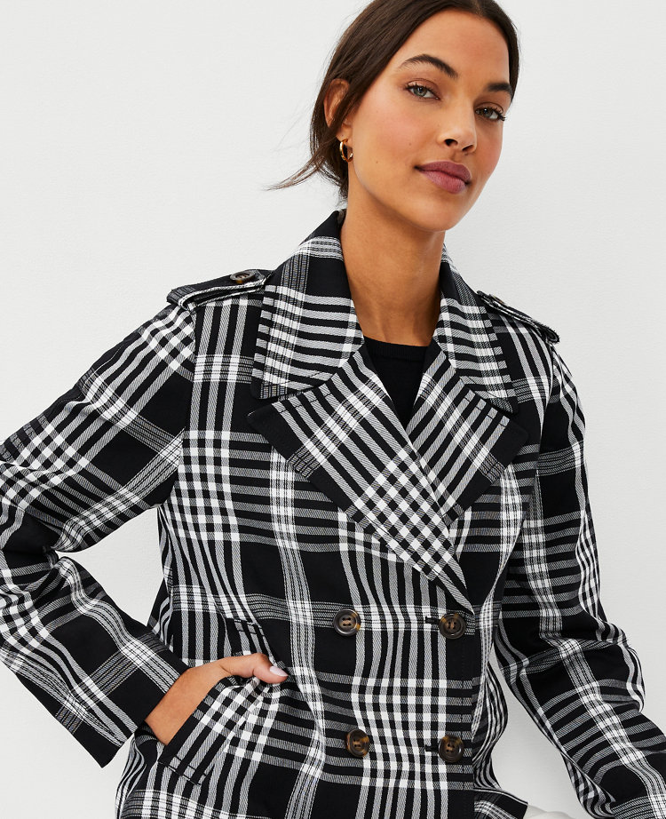 Plaid Wide Cuff Swing Jacket