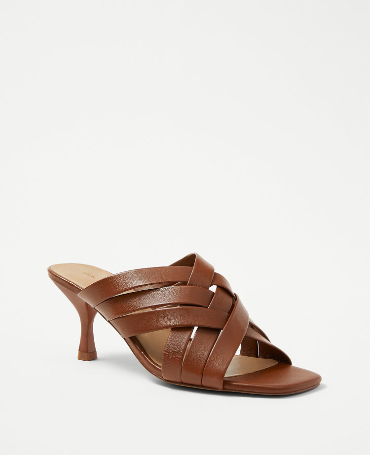 Cross Strap Leather Sandals