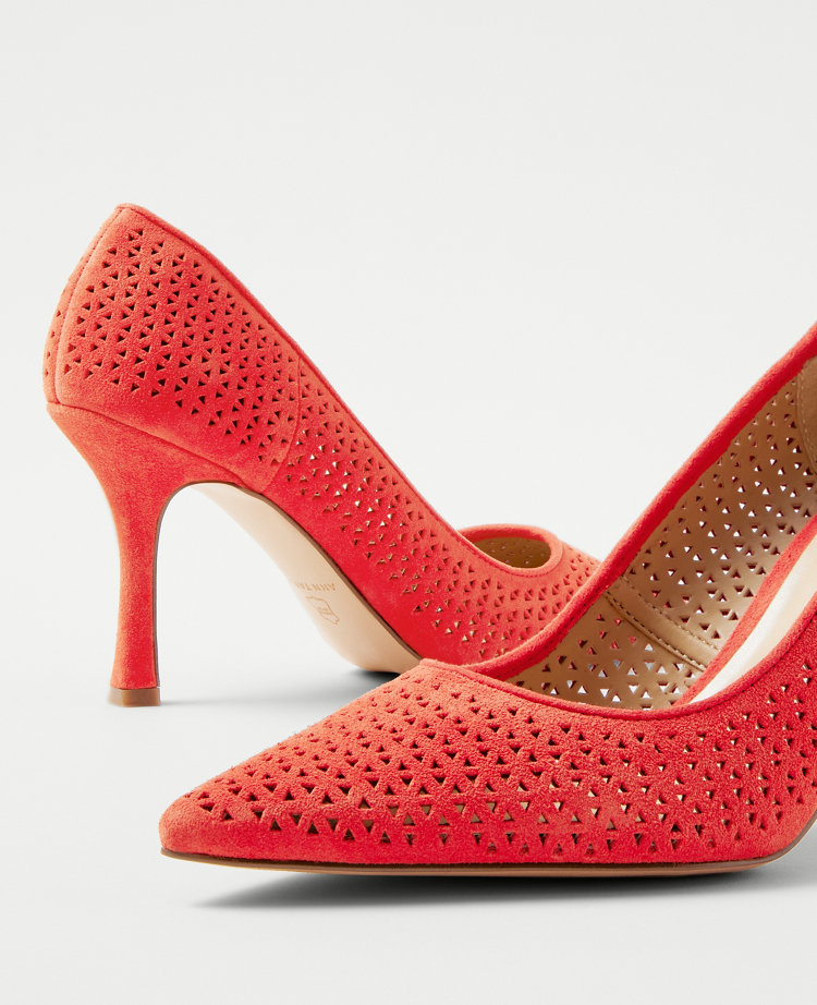 Mila Perforated Suede Pumps