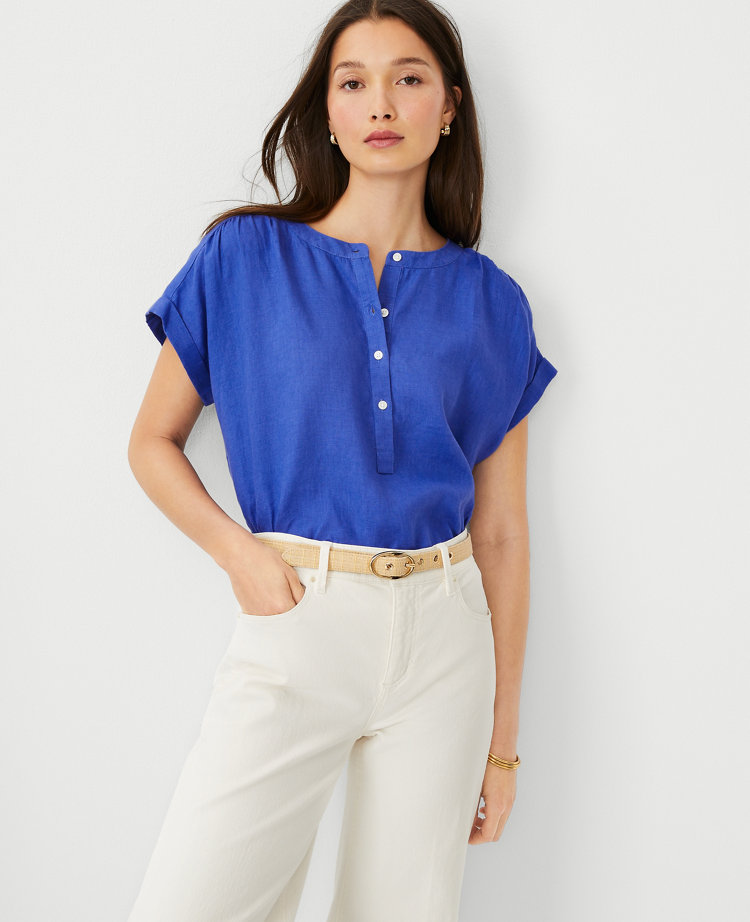 Linen Drop Shoulder Popover