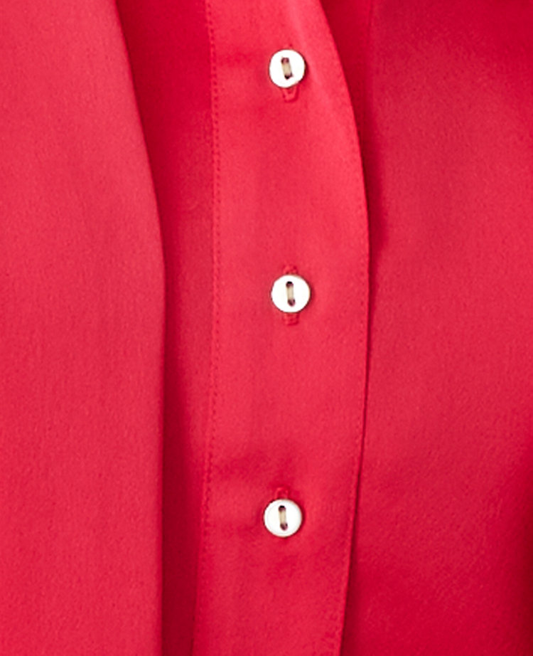 Half Placket Tie Neck Blouse