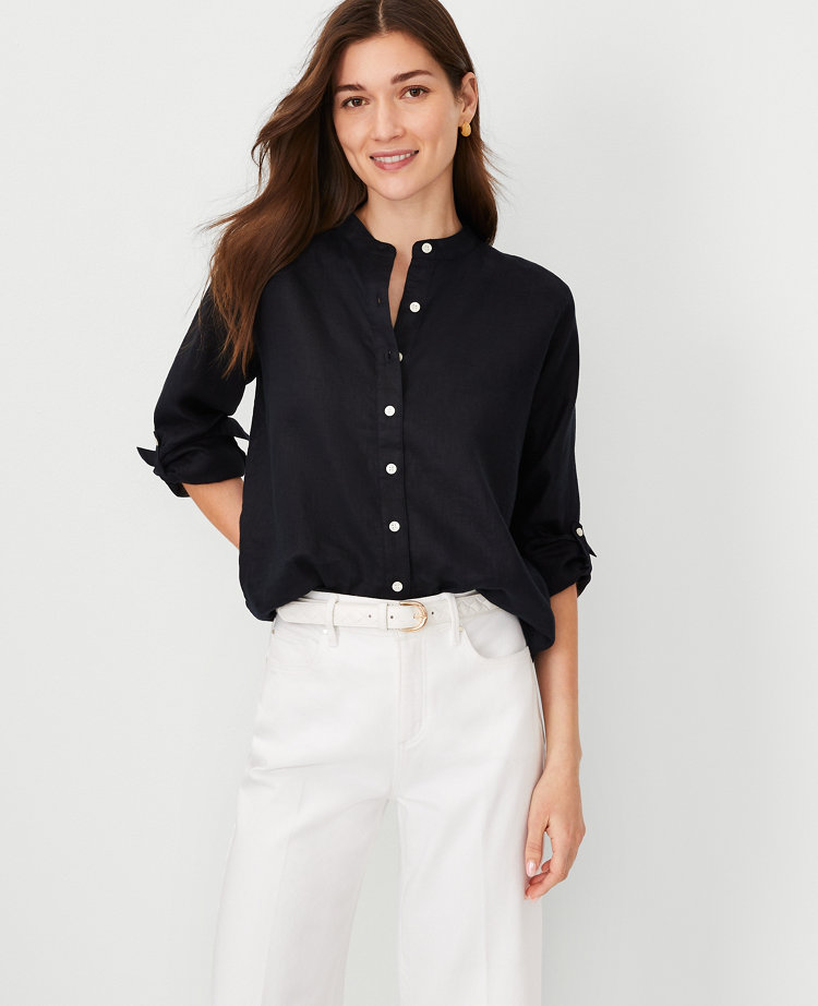 Linen Relaxed Roll Tab Perfect Shirt