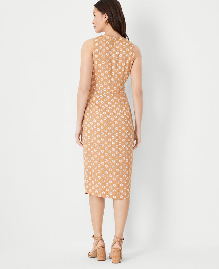 Floral Tie Waist Sheath Dress