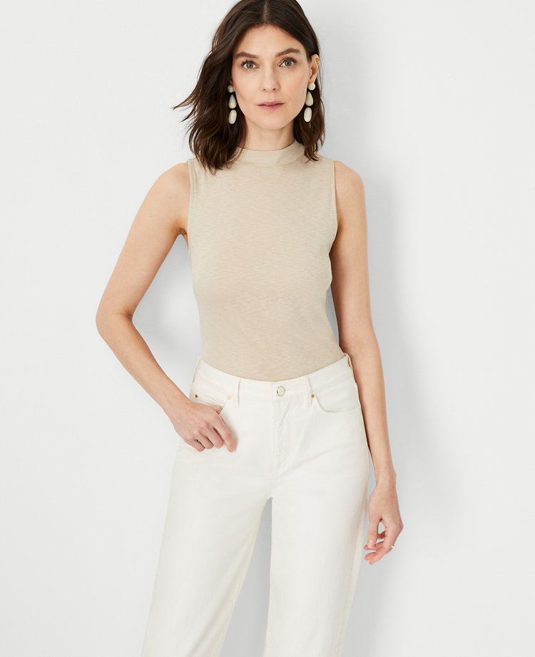Sleeveless Mock Neck Top