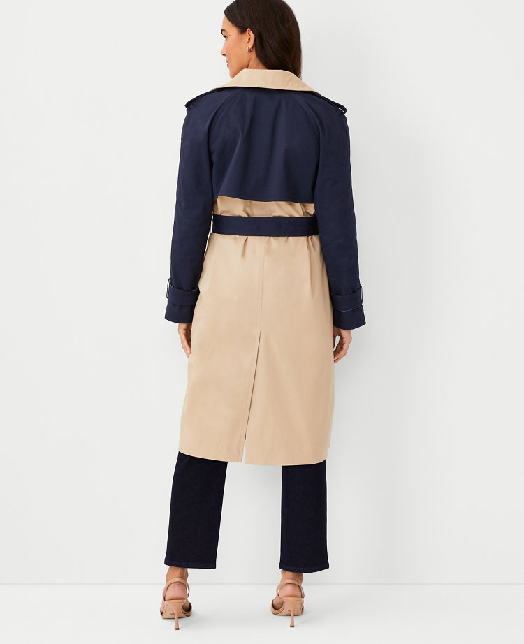 Petite Colorblock Trench Coat