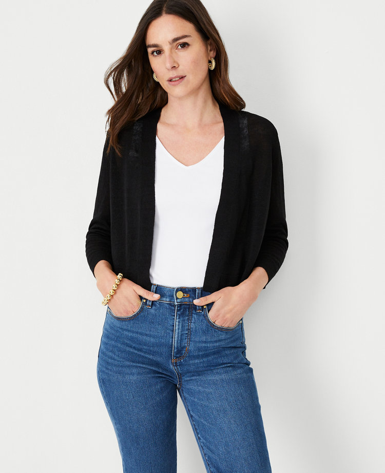 Linen Blend Dress Cardigan