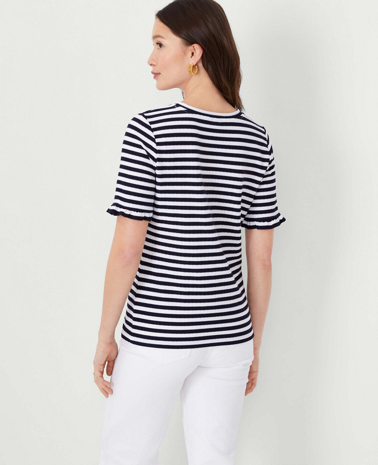 Striped Ruffle Cuff Tee