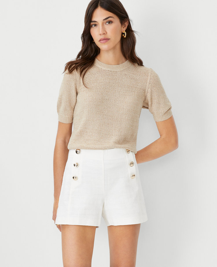 The Petite Side Zip Sailor Short in Texture
