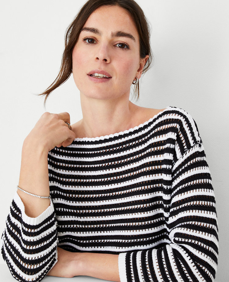 Crochet Stitch Boatneck Sweater