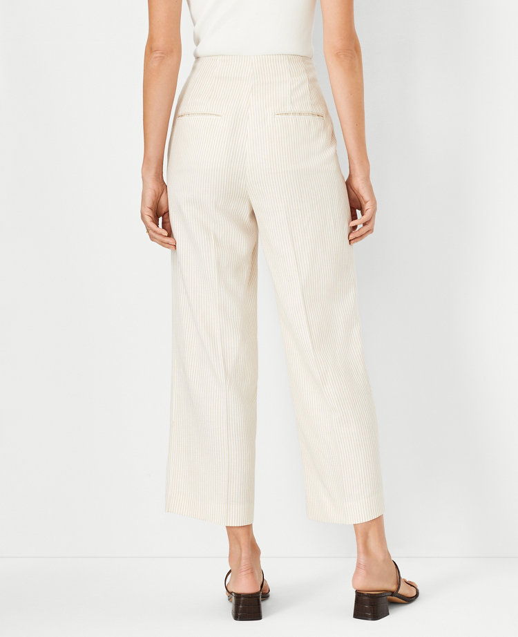 The Seamed Straight Crop Pant in Stripe - Curvy Fit